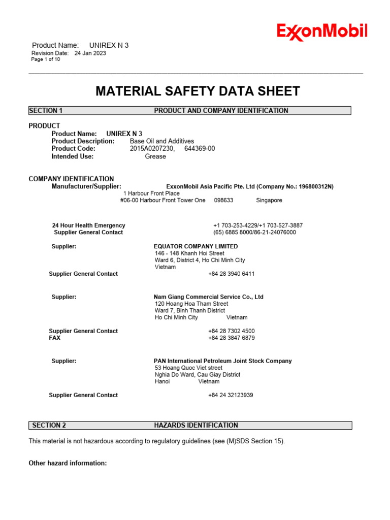 MSDS_926981 | Download Free PDF | Personal Protective Equipment | Hygiene