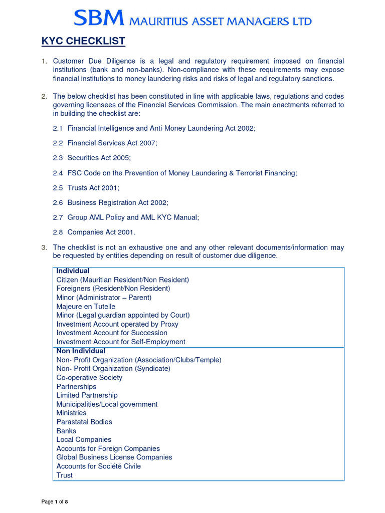 3 (B) SBMH Bond KYC Checklist | PDF | Banks | Business