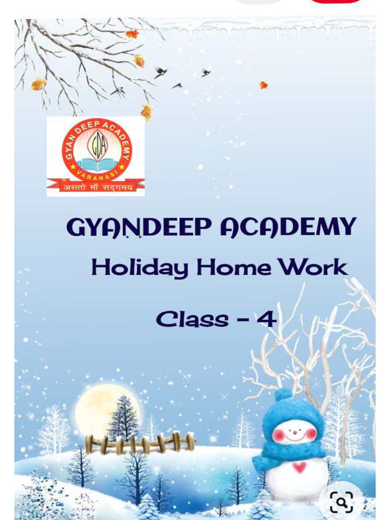 Class 4th Winter Holidays Homework | PDF