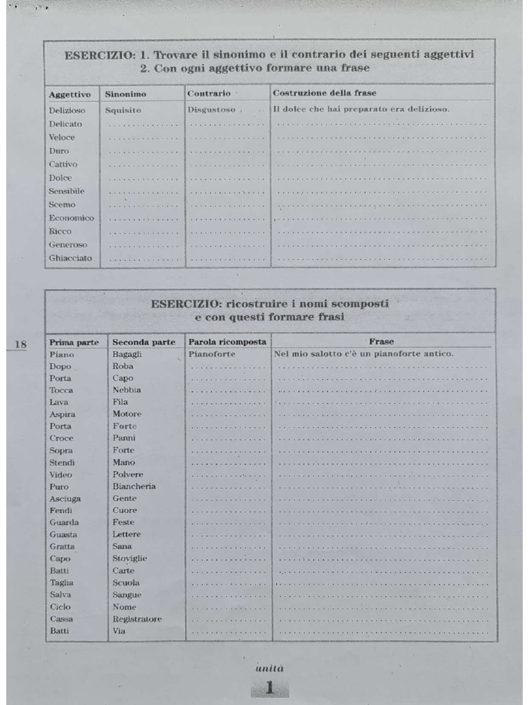 Frasi Da Formare - Aggett. | PDF