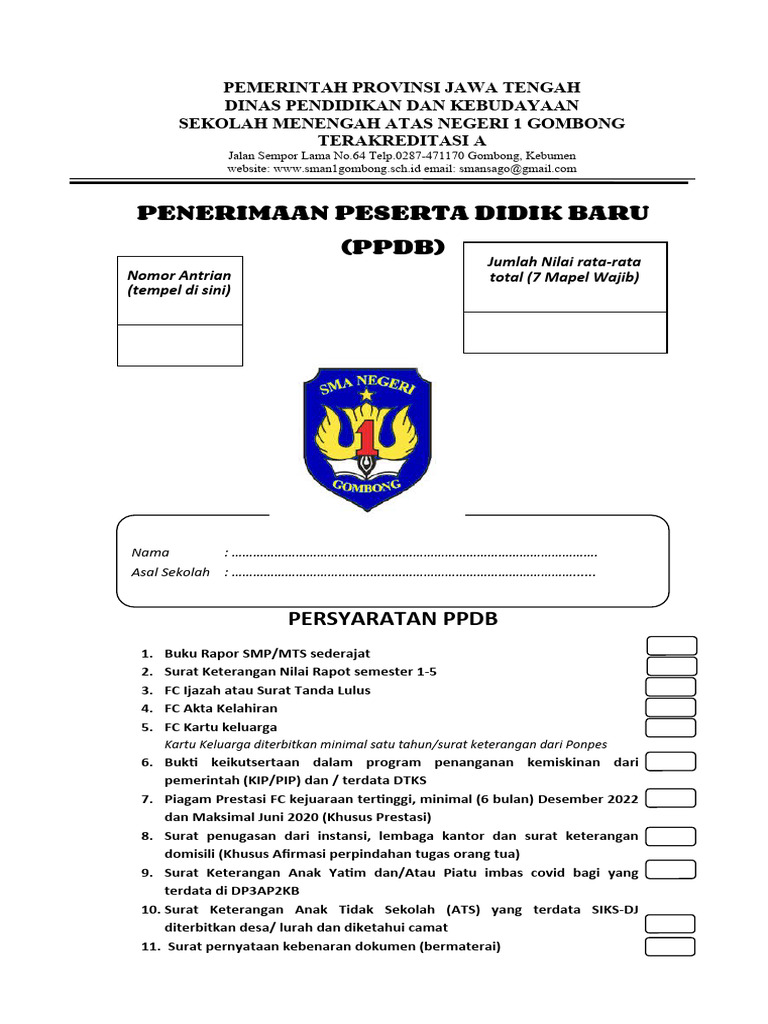 Form Checklist Tempel Depan Map | PDF