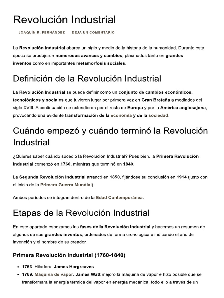 La Revolucion Industrial | PDF