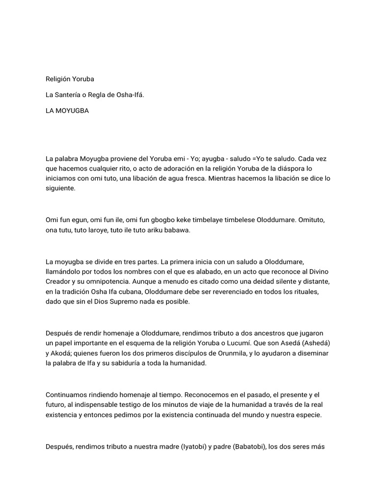 Religión Yoruba Mayugba | PDF | Religión étnica