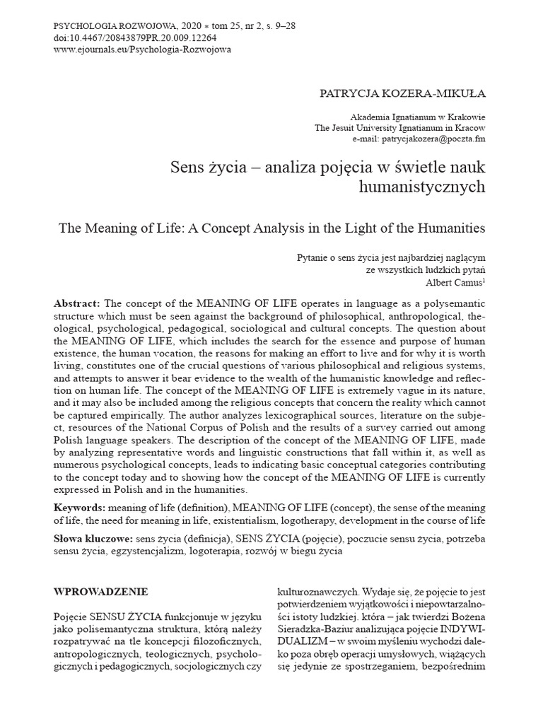 1-Kozera-Mikula-Psychologia Rozwjowa 2020 2 | PDF