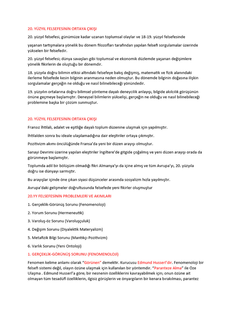 20.yy Felsefesi | PDF