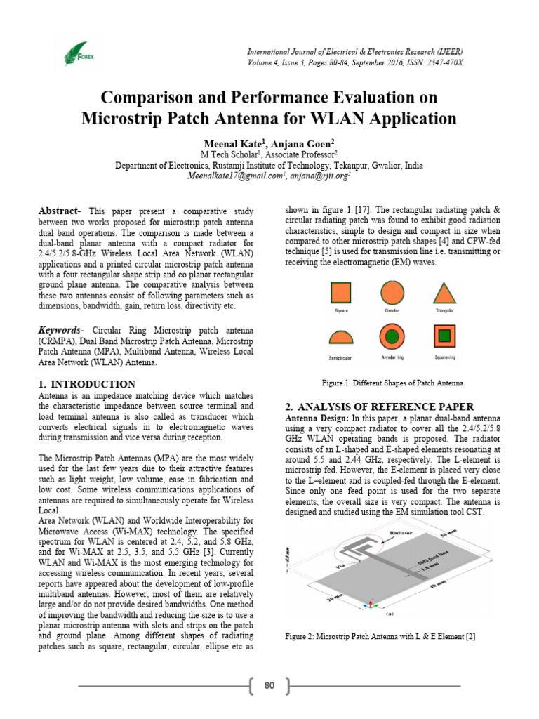 Comparison And Performance Evaluation On Microstri Pdf Antenna