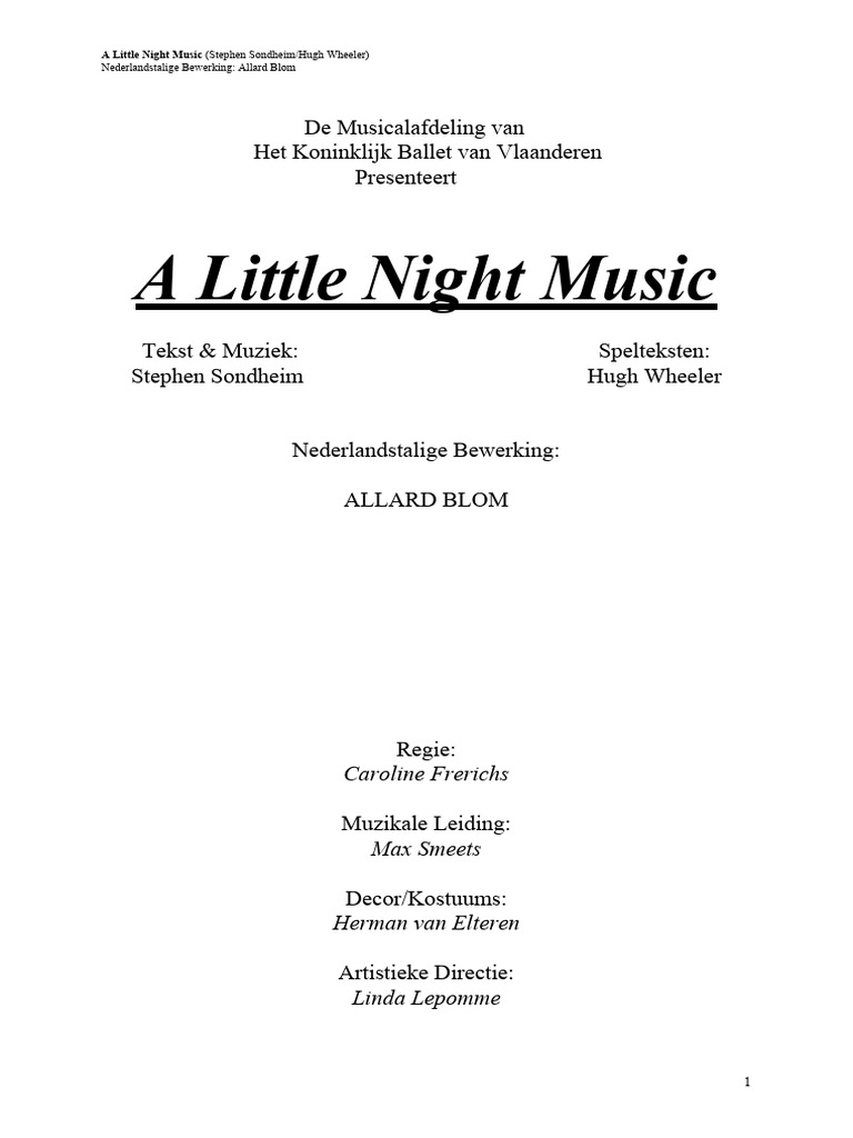 A Little Night Music - Blom | PDF