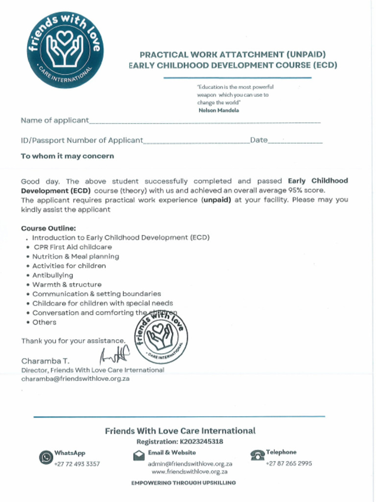 Ecd Placement Docs 5 Pages | PDF