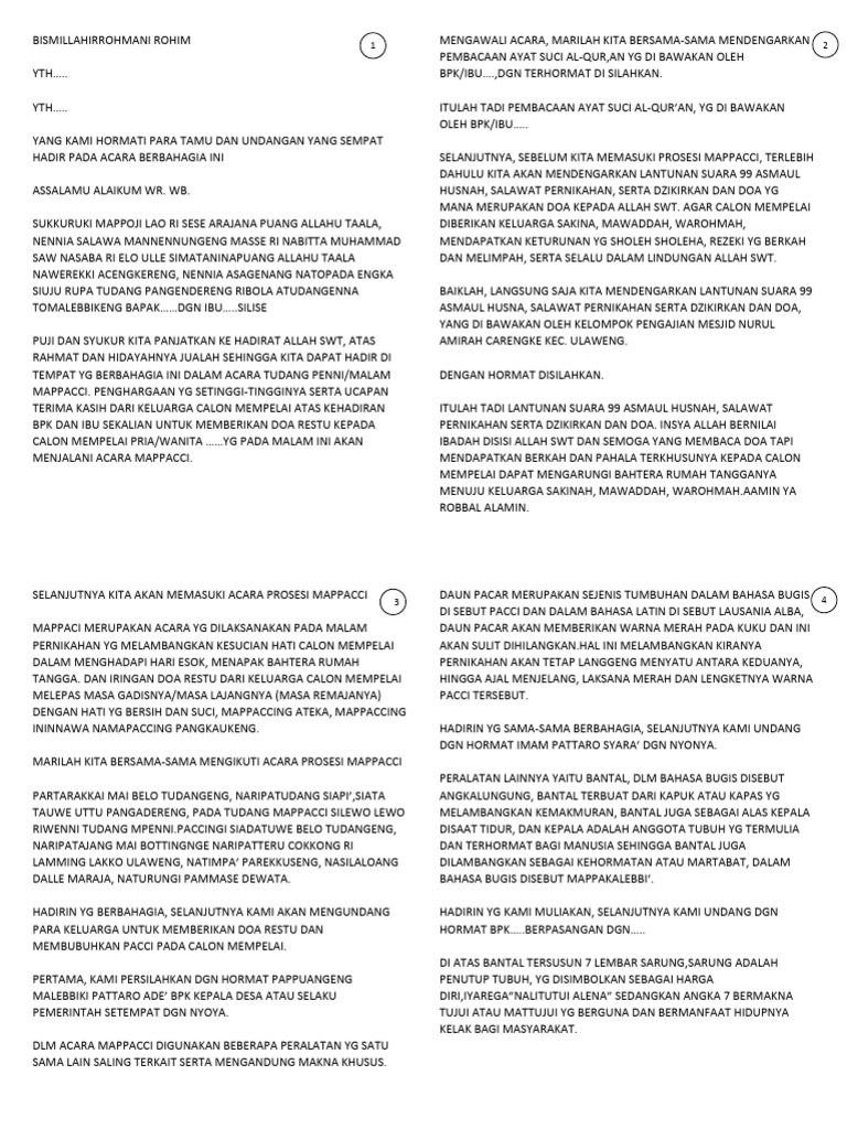 Proposal Acara Mappacci | PDF