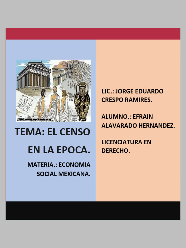 El Censo en La Epoca | Descargar gratis PDF | Censo | Roma antigua