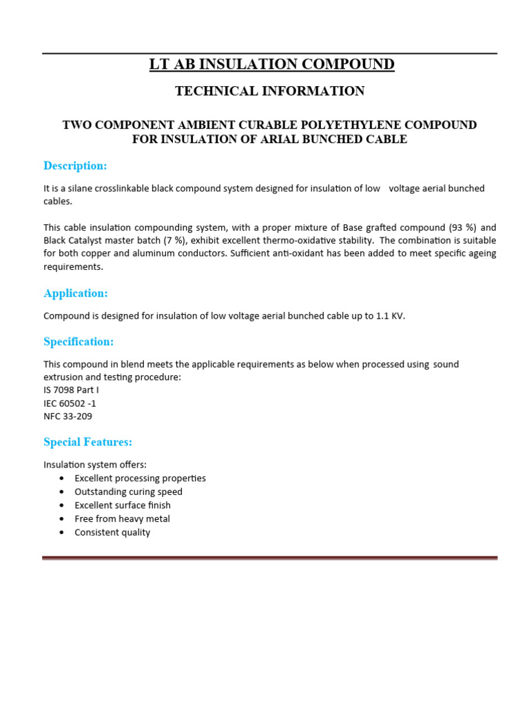 Sioplas Aerial Bunched Cable KLJXL01 HSKLJXLMBBK7 | PDF | Insulator ...