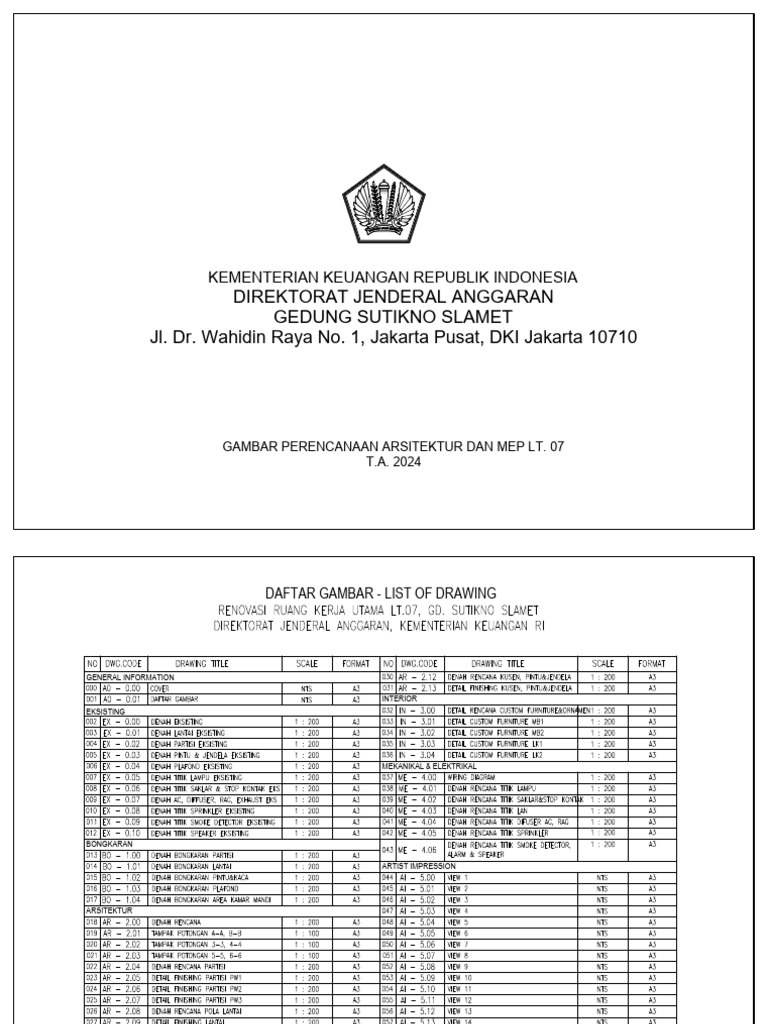 DED LT 7 Renovasi Ruang Kerja Utama Dalam Rangka Implementasi Abw Gedung Sutikno Slamet DJA 2 | PDF