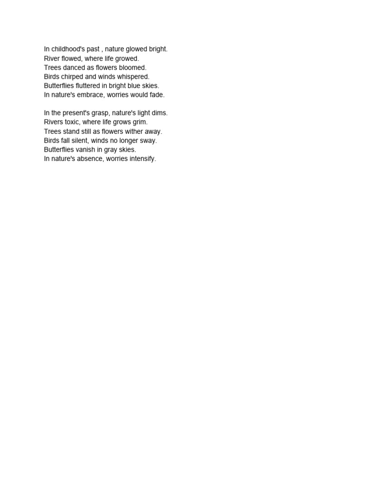 Back To Nature Poem | PDF