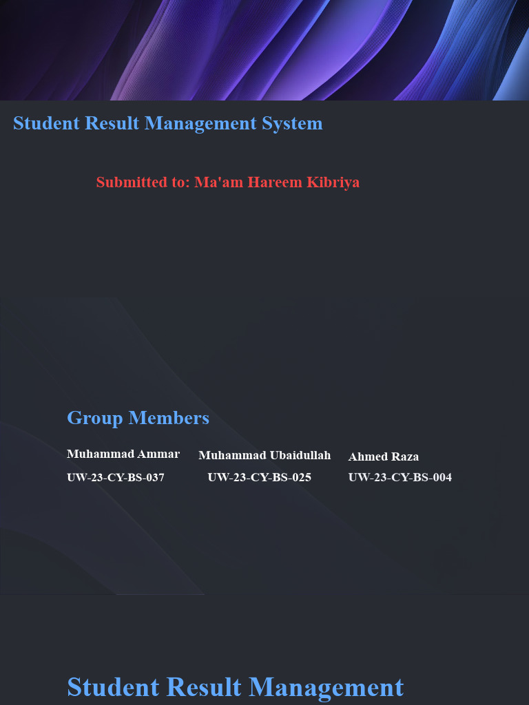 Student Result Management System Presentation | PDF | Databases | Data Student Result Management System Presentation | PDF | Databases | Data