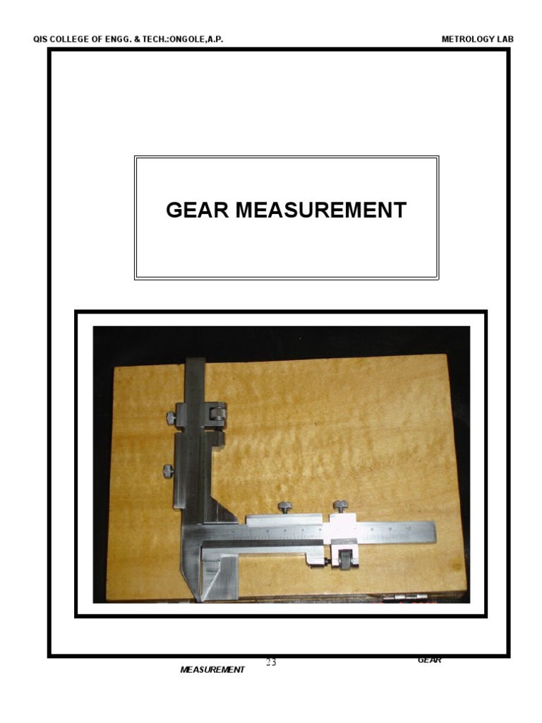 Gear Measurement Techniques and Procedures | PDF | Gear | Tooth
