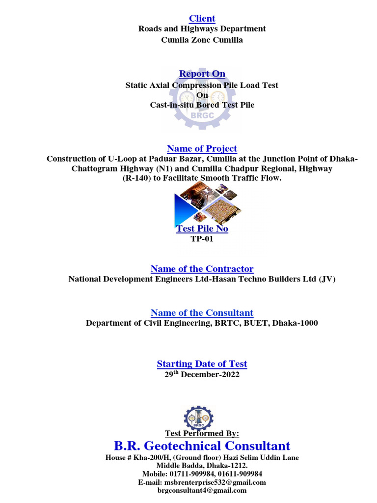 Pile Load Test Report for U-Loop Project | PDF | Deep Foundation ...