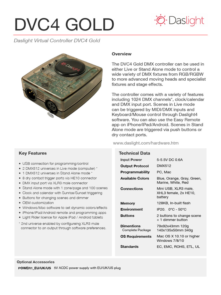Daslight Virtual Controller DVC4 Gold | PDF | Usb | I Pad
