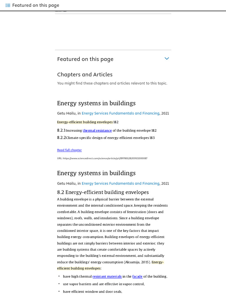 Energy-Efficient Building Envelope, Sciencedirect Overview | PDF ...