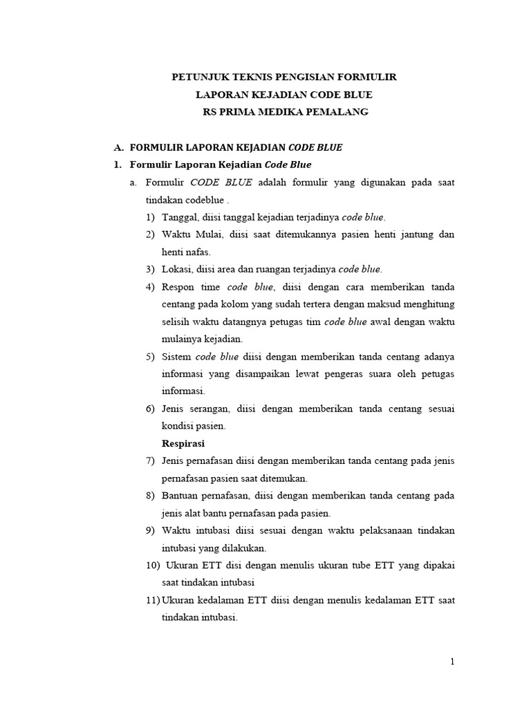 Juknis Code Blue-3 | PDF