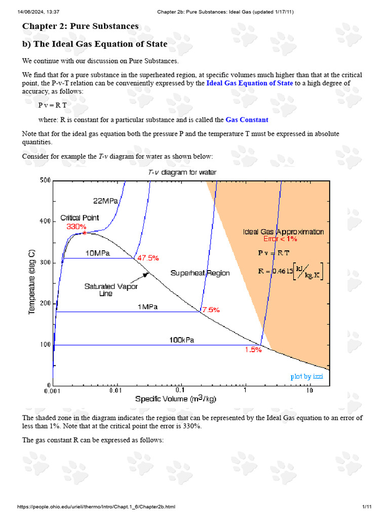 P-V-T Pure Substances, Vapourdome - Idaho Univ - Urieli, CH 2b | PDF | Pressure | Gases