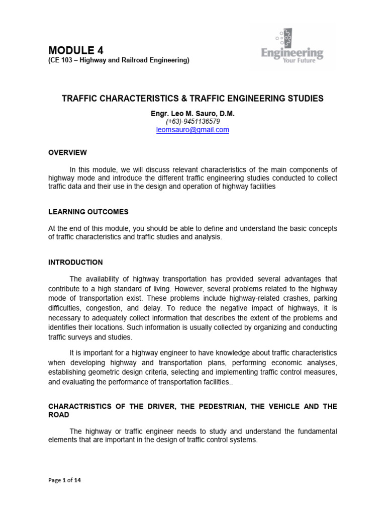 Module 4 - CE 103 | PDF | Traffic | Traffic Collision