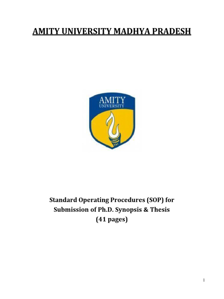 Revised SoP For Ph.D. Synopsis and Thesis 2024 | Download Free PDF | Thesis | Doctor Of Philosophy