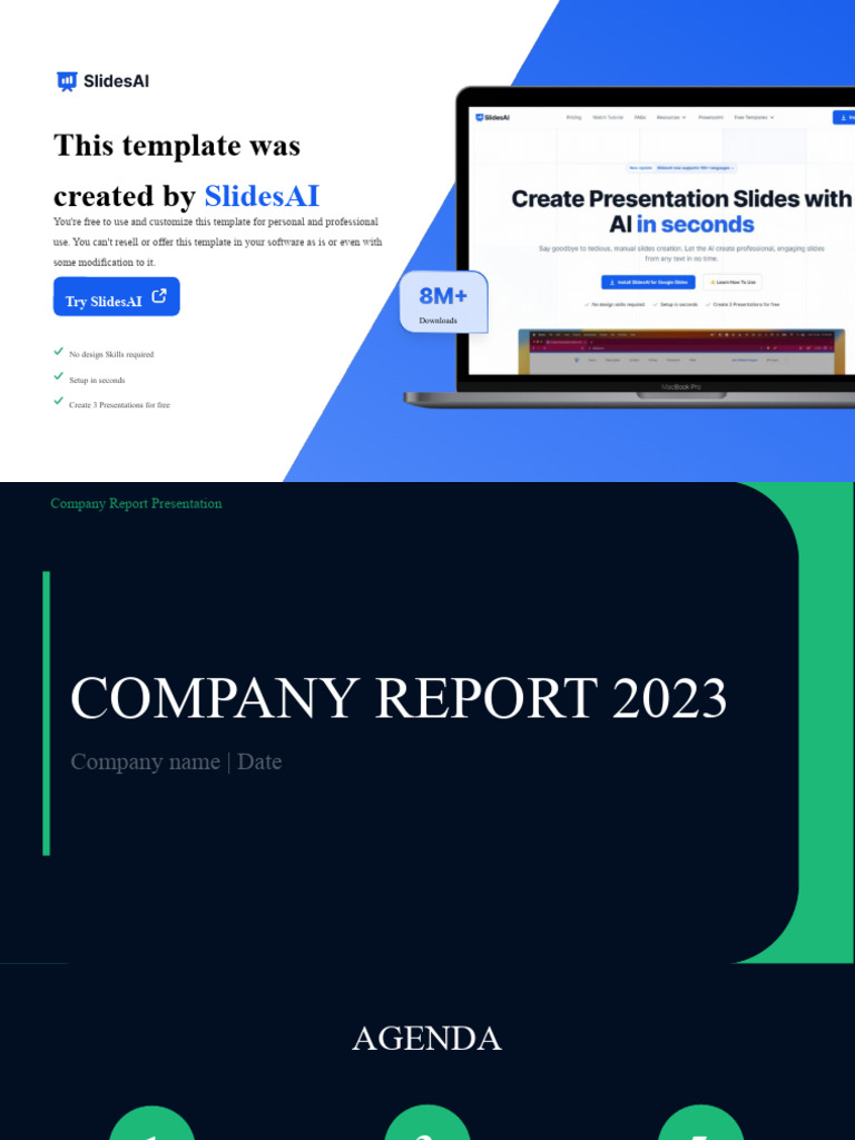 Company Report Presentation by SlidesAI | PDF | Innovation | Sustainability