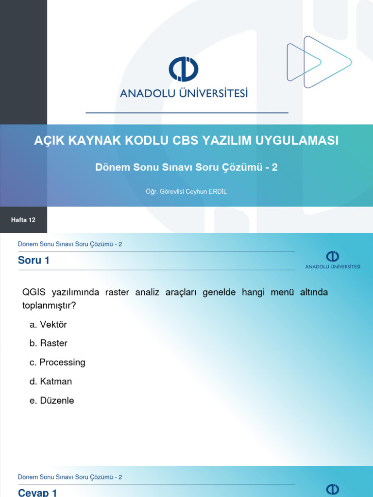 Açik Kaynak Kodlu CBS Yazilim Uygulamasi Dersi̇ | PDF