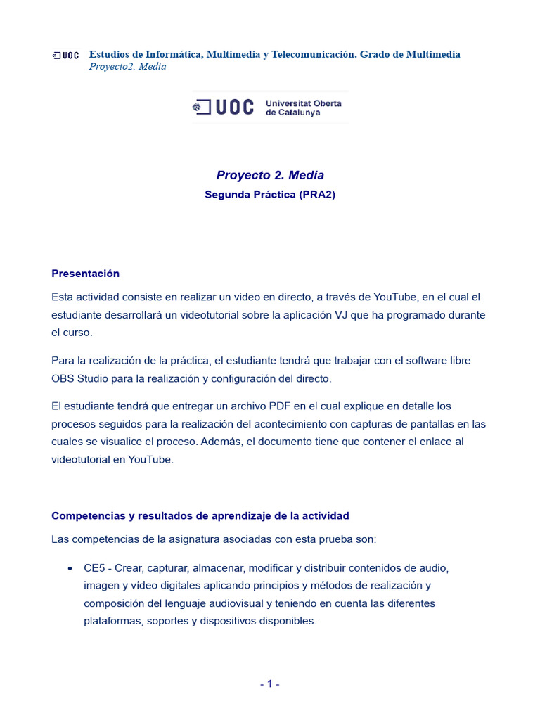 Proyecto2 PRA2 2024 1 | PDF | Multimedia | Bibliografía