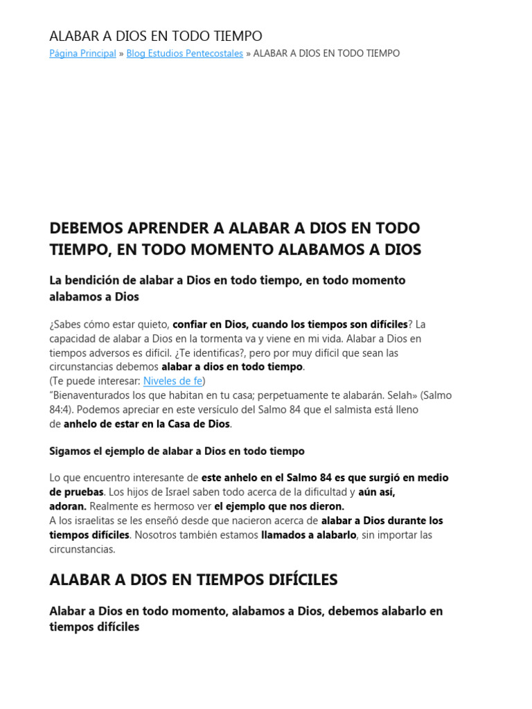 Alabar a Dios en todo tiempo | PDF | Salmos | Dios