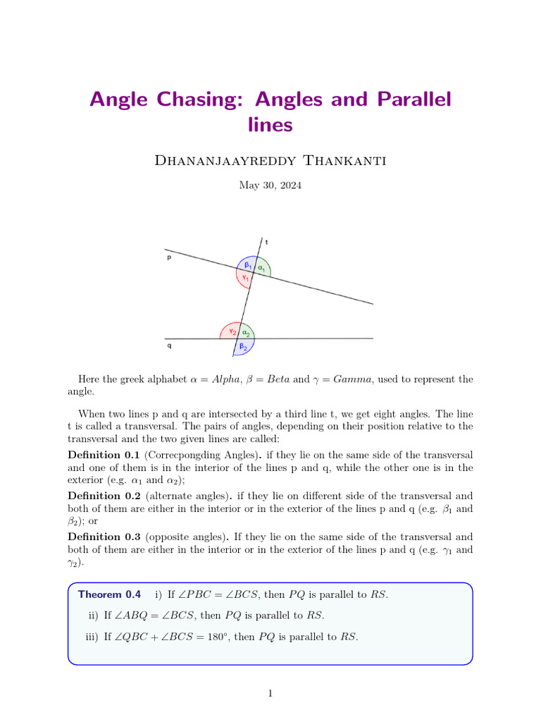 Angle Chasing Angles and Parallel Lines | Download Free PDF | Angle | Classical Geometry