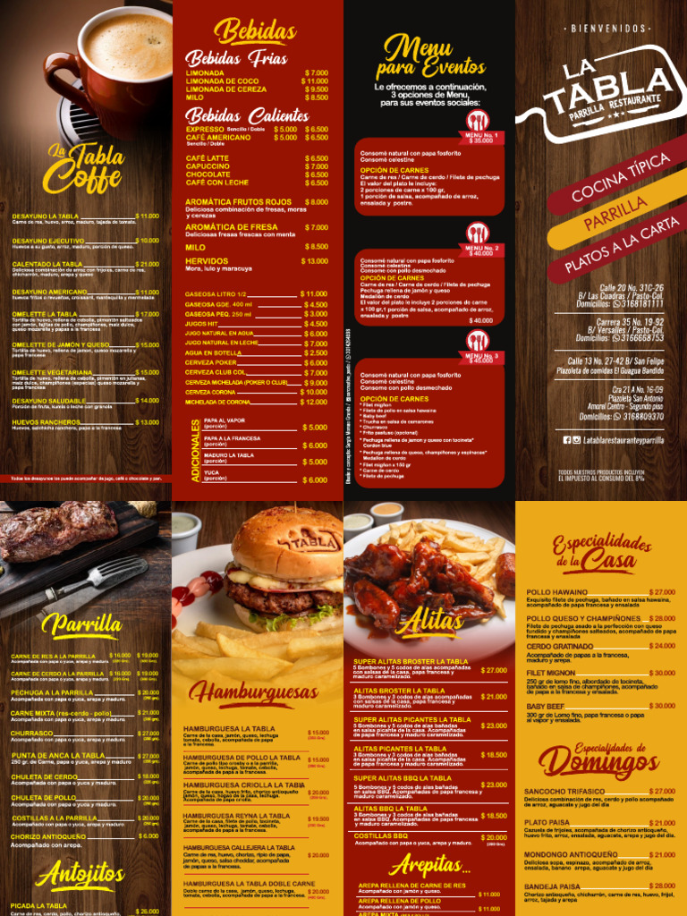 Menu La Tabla 2023 Nov | PDF