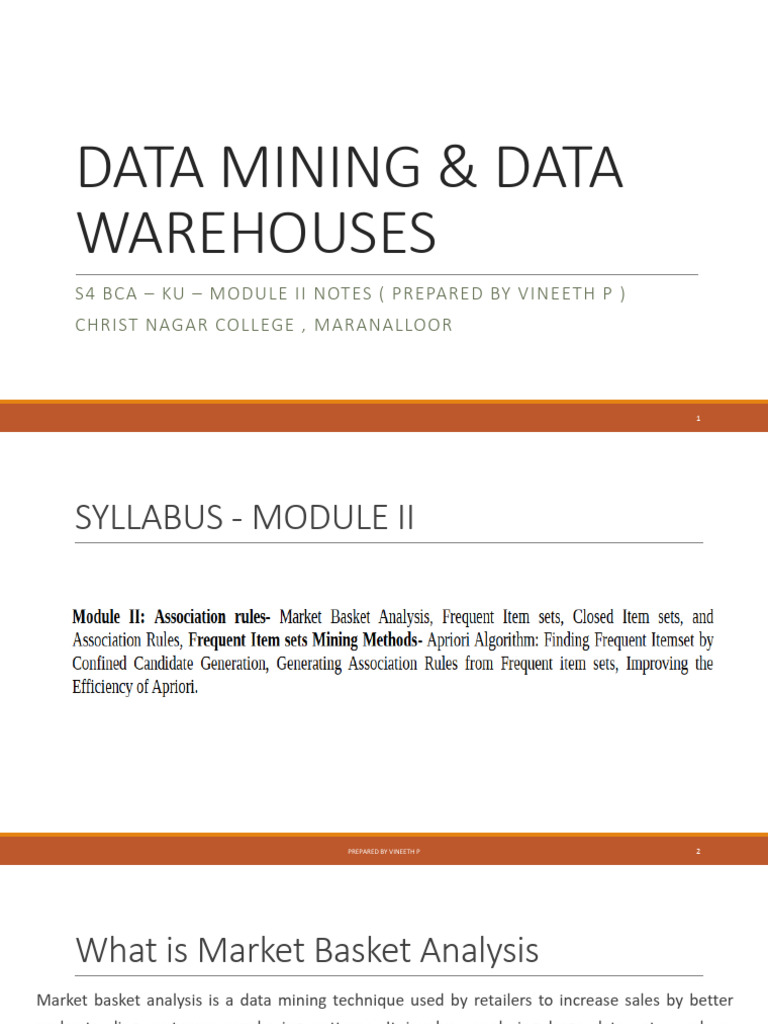 Data Mining-Module Ii Notes (S4 Bca) | PDF | Applied Mathematics ...