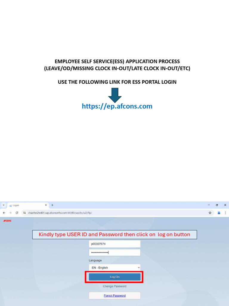 Employee Self Service (Ess) Application Process | PDF