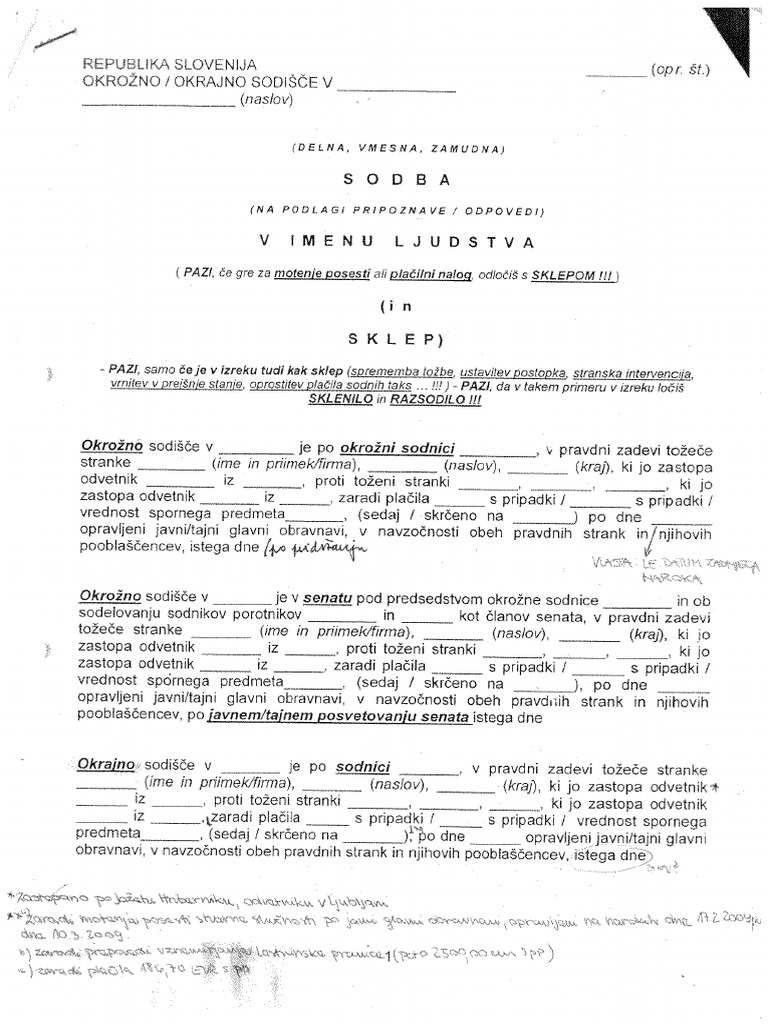 Navodila Za Pisanje Sodbe_klasicna | PDF