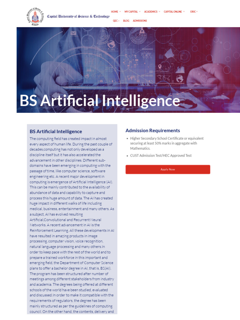 BS Artificial Intelligence | PDF | Artificial Intelligence | Intelligence (AI) & Semantics