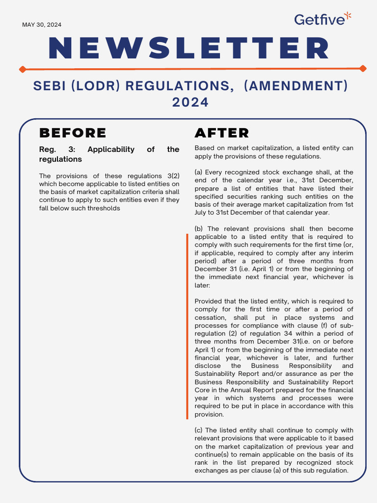 SEBI Guidelines Newsletter 1 | PDF | Securities (Finance) | Stocks