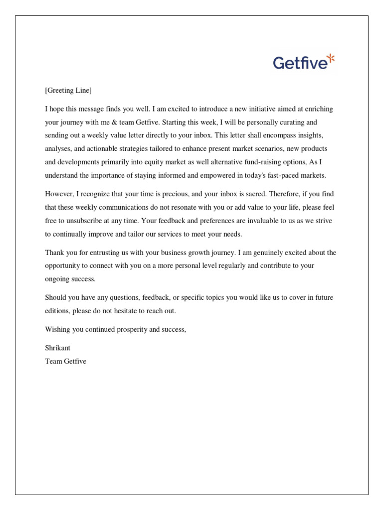 Value Letter | PDF