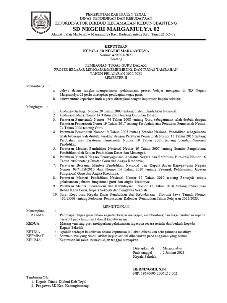 SK PBM SD 2022-2023 Sem2 | PDF