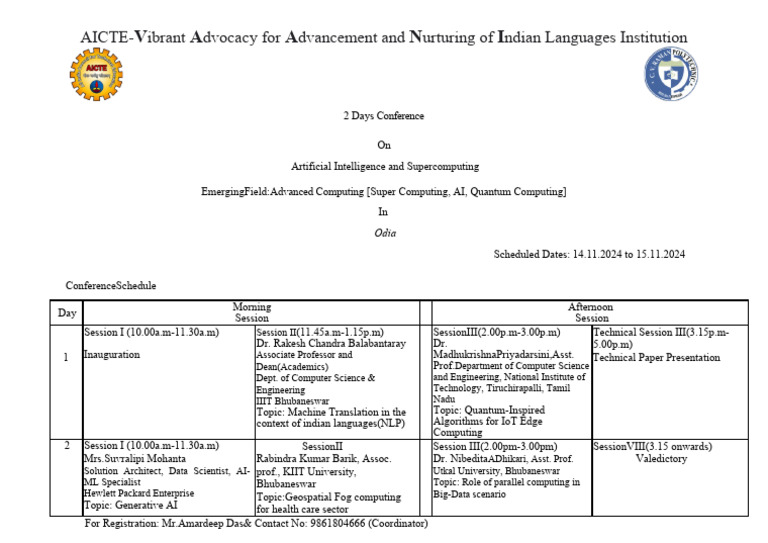 AICTE-VAANI Proposal Template | PDF | Computing | Artificial Intelligence