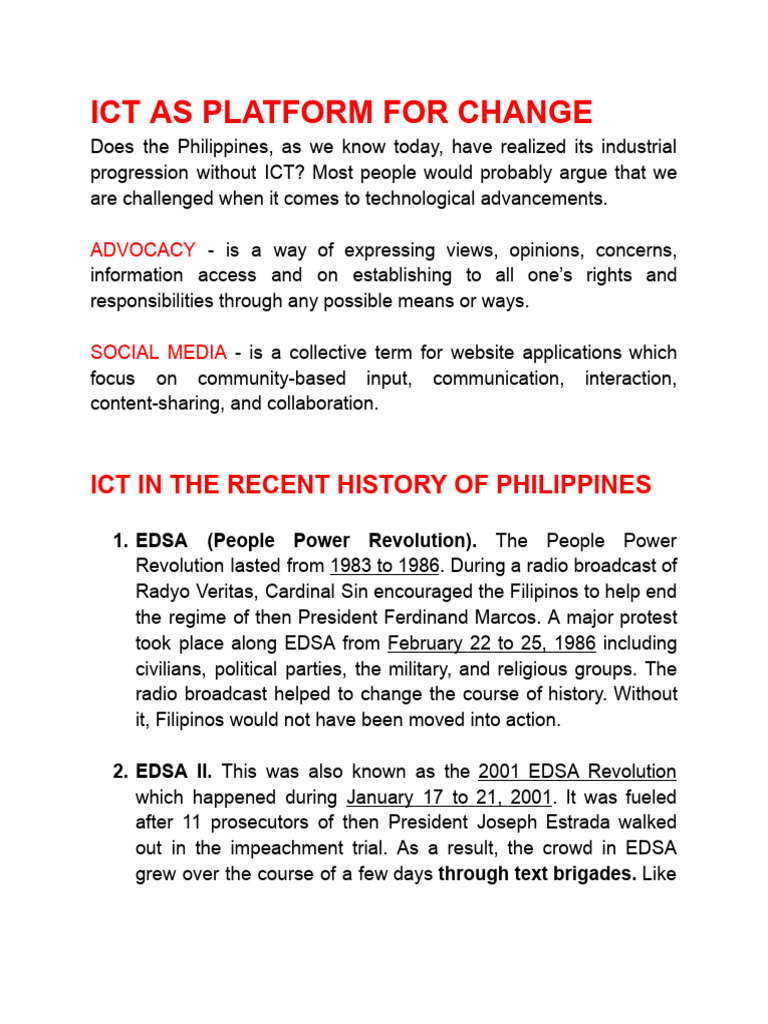 Ict As Platform For Change | PDF