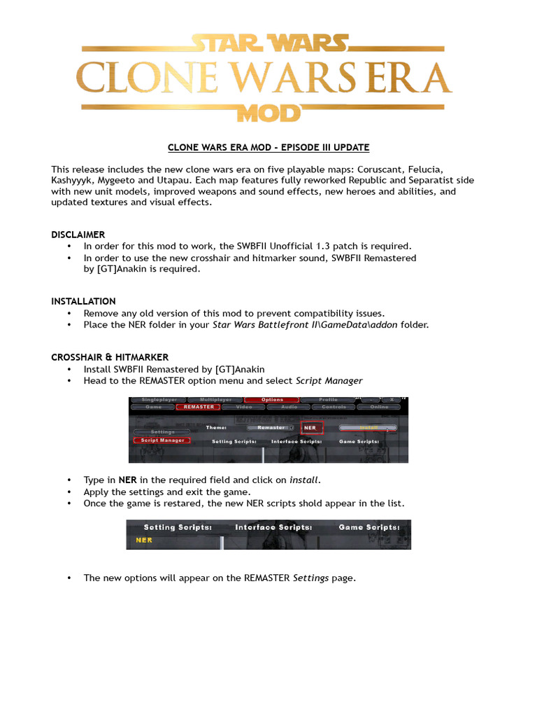 Clone Wars Era Mod | PDF | Star Wars