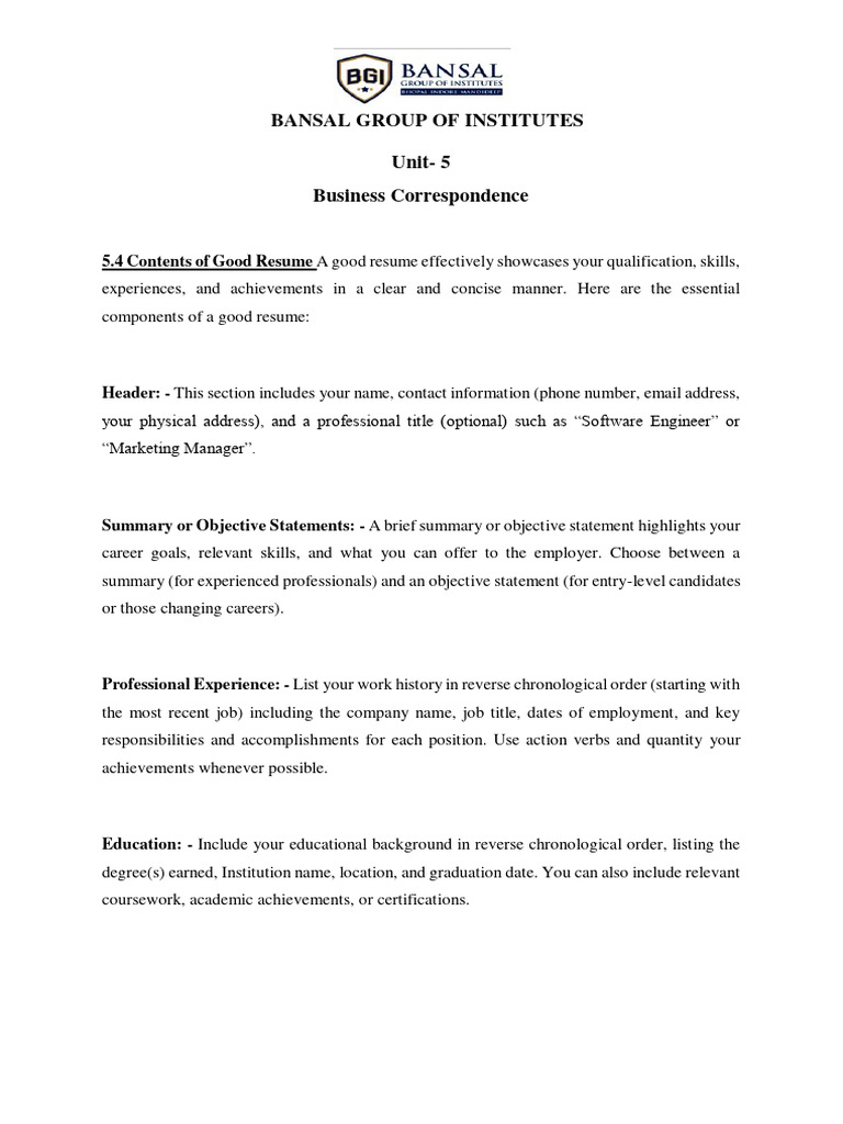 Essentials of a Good Resume | PDF | Résumé | Human Communication