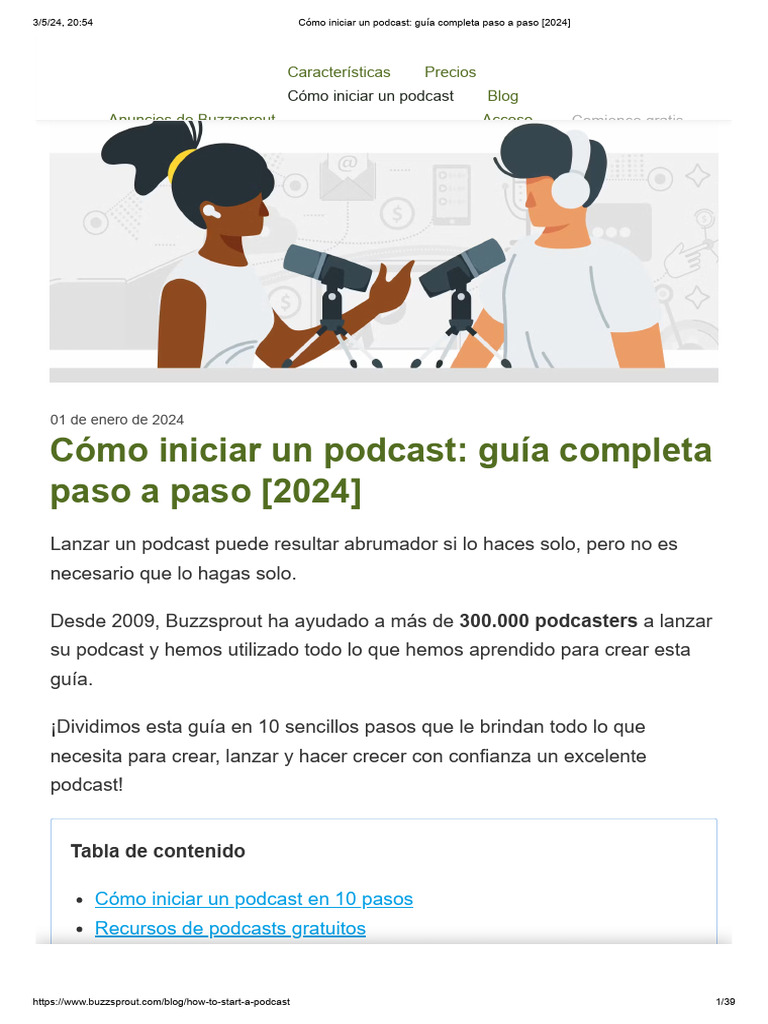 Cómo Iniciar Un Podcast - Guía Completa Paso A Paso (2024) | PDF ...