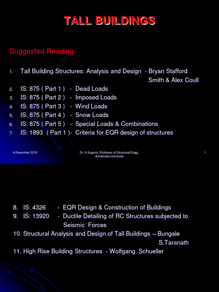 Tall Buliding Introduction by Dr.pnr | PDF | Strength Of Materials ...