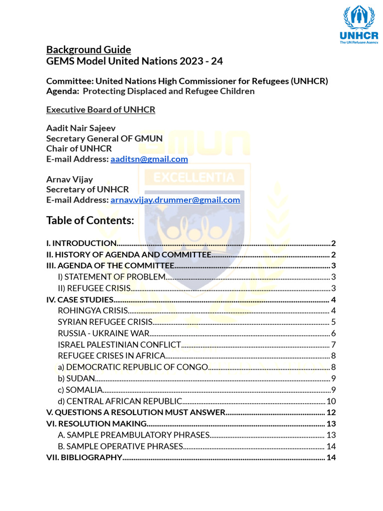 Background Guide - UNHCR | PDF | Refugee | Rohingya People