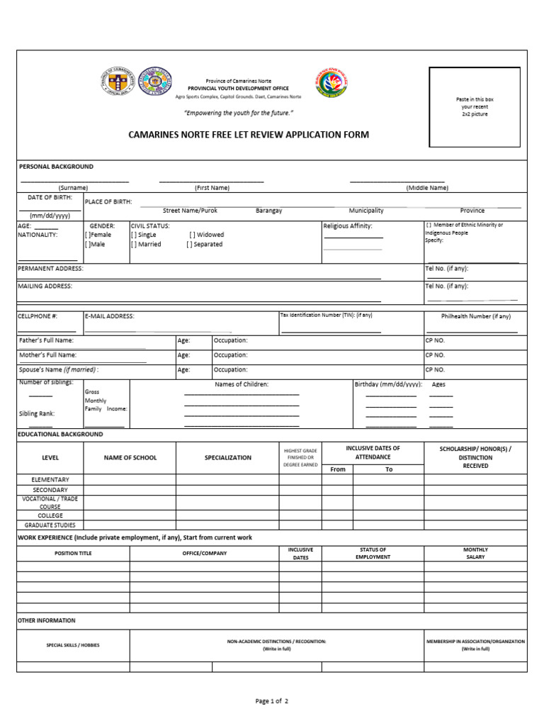 Free Let Review Application Form | PDF | Justice | Crime & Violence