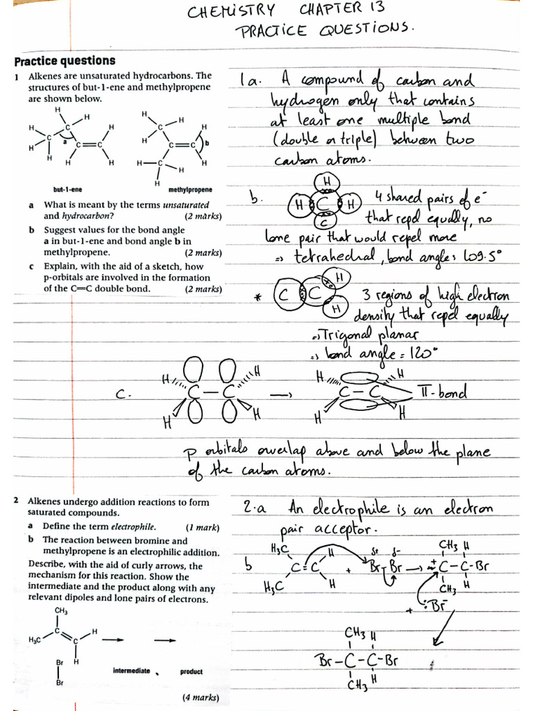 Chemistry Chapter 13 Mark Scheme | PDF