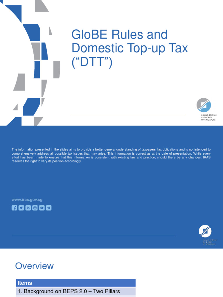 Singapore - Updates on GloBE Rules and DTT | PDF | Taxes | Government ...