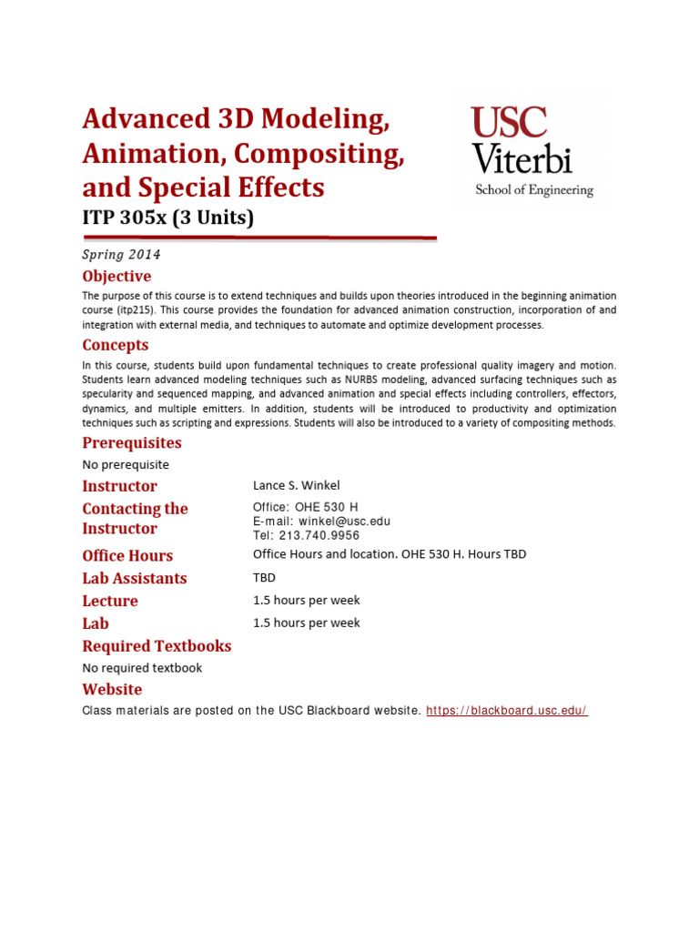 Advanced 3D Modeling, Animation, Compositing, and Special Effects | PDF ...